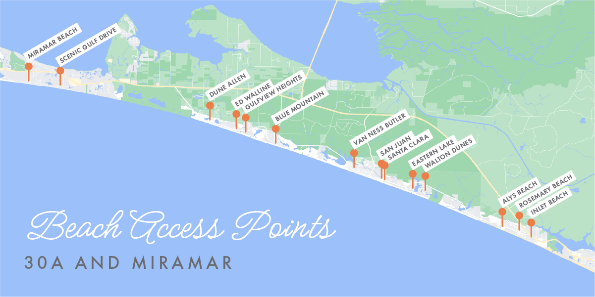 Parking and Public Beach Access Points in 30A and Miramar Beach - Scenic Stays