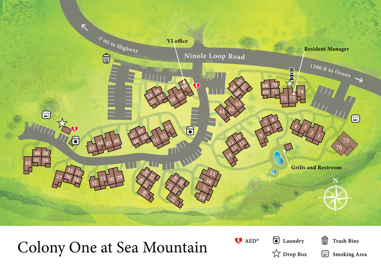 Map of Colony One at Sea Mountain Condo | Sea Mountain Condo Map